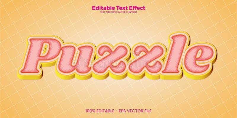 Puzzle Editable Text Effect in Modern Trend Style Stock Vector ...