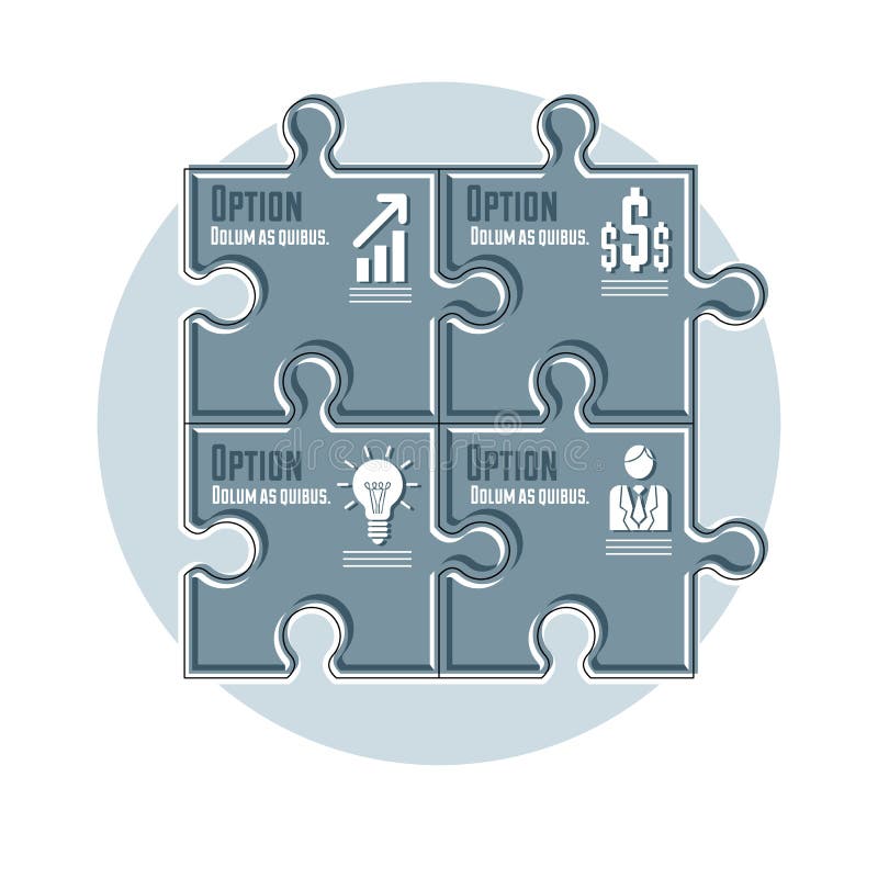 Puzzle Elements Infographic Composition, Layout of Jigsaw Puzzle Stock ...