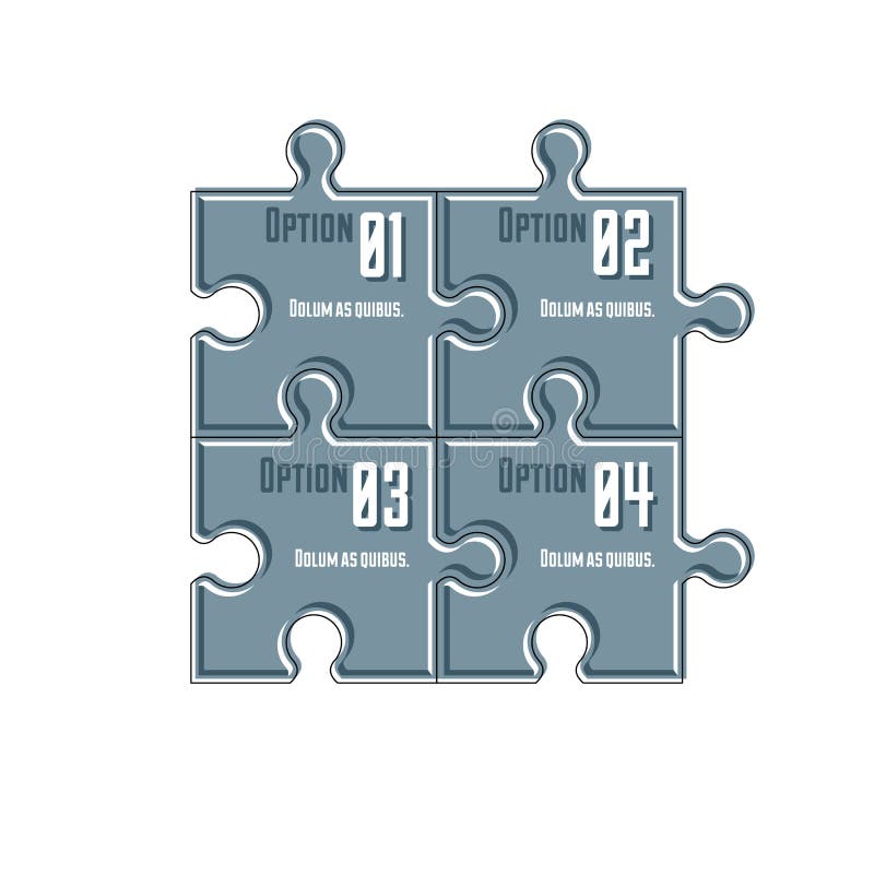 Puzzle Elements Infographic Composition, Layout of Jigsaw Puzzle Stock ...