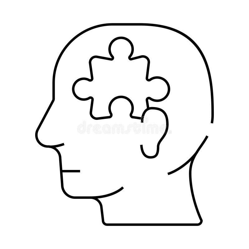 Puzzle Employee Problem and Task Line Icon Vector Illustration Stock ...