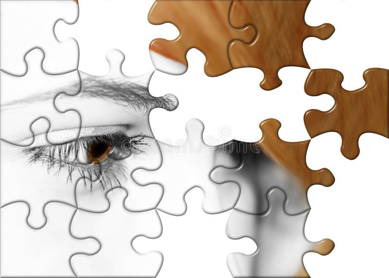 Puzzle eye stock illustration. Illustration of lashes, concept - 529510