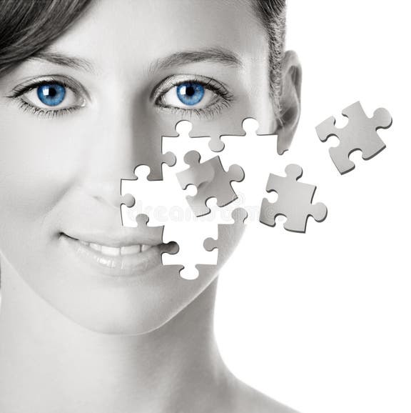 Puzzle Face stock photo. Image of attractive, caucasian - 12160220