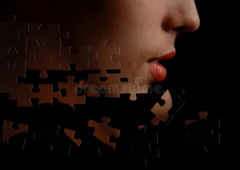 Puzzle Girl Face stock photo. Image of caucasian, emotion - 17417778