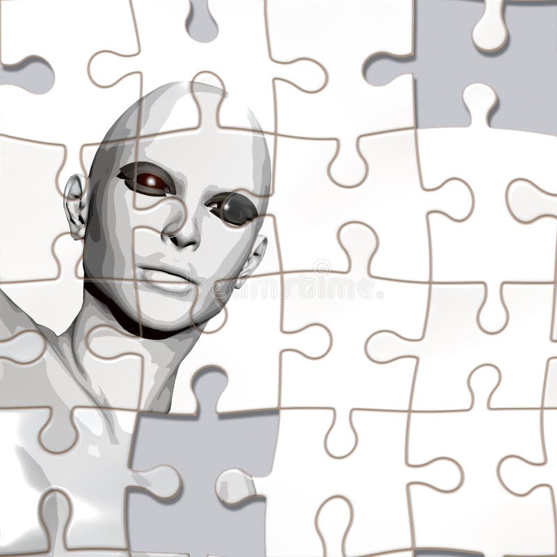 Puzzle with face stock illustration. Illustration of psychiatry - 56273067