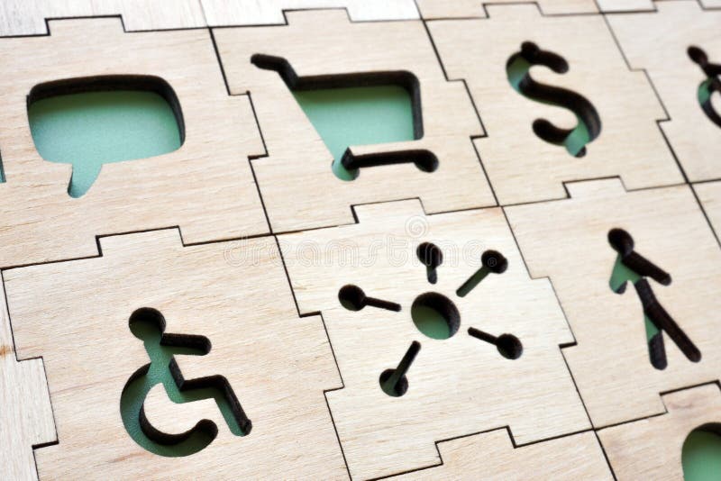 Puzzle with Figures about Inclusive Marketing. Stock Photo - Image of ...