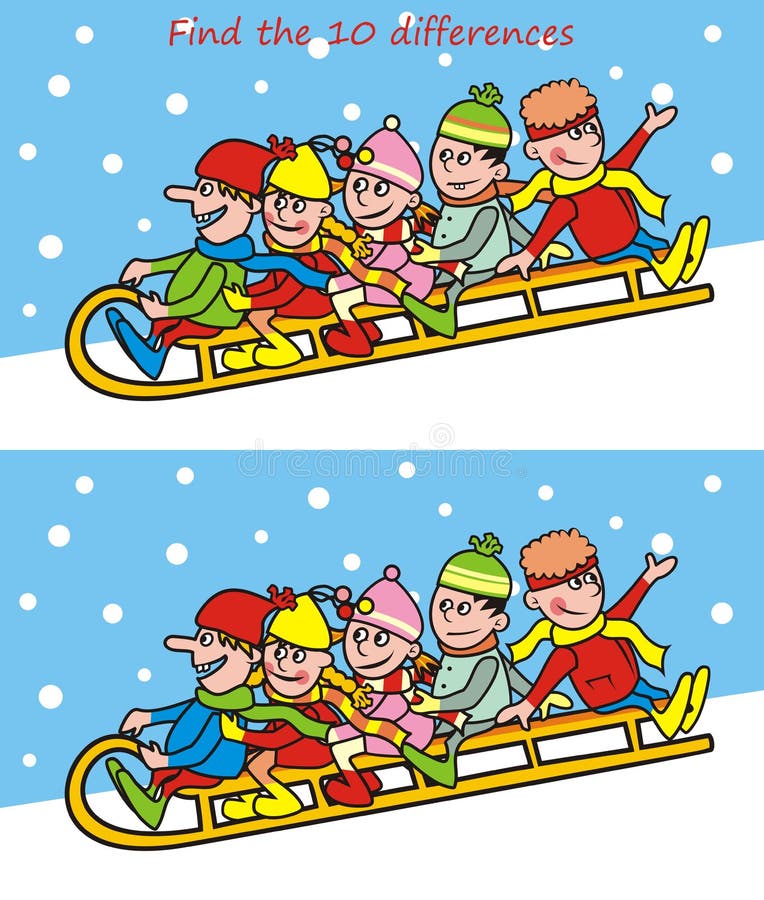 Puzzle, Find Ten Differences Stock Vector - Illustration of hill ...
