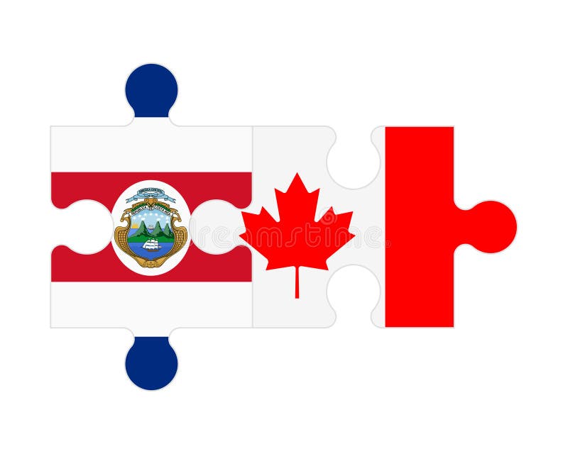 Puzzle of Flags of Costa Rica and Canada, Vector Stock Vector ...