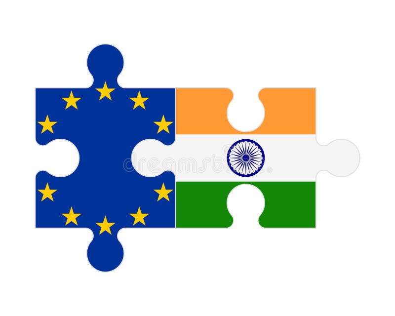 Puzzle of Flags of EU and India, Vector Stock Vector - Illustration of ...
