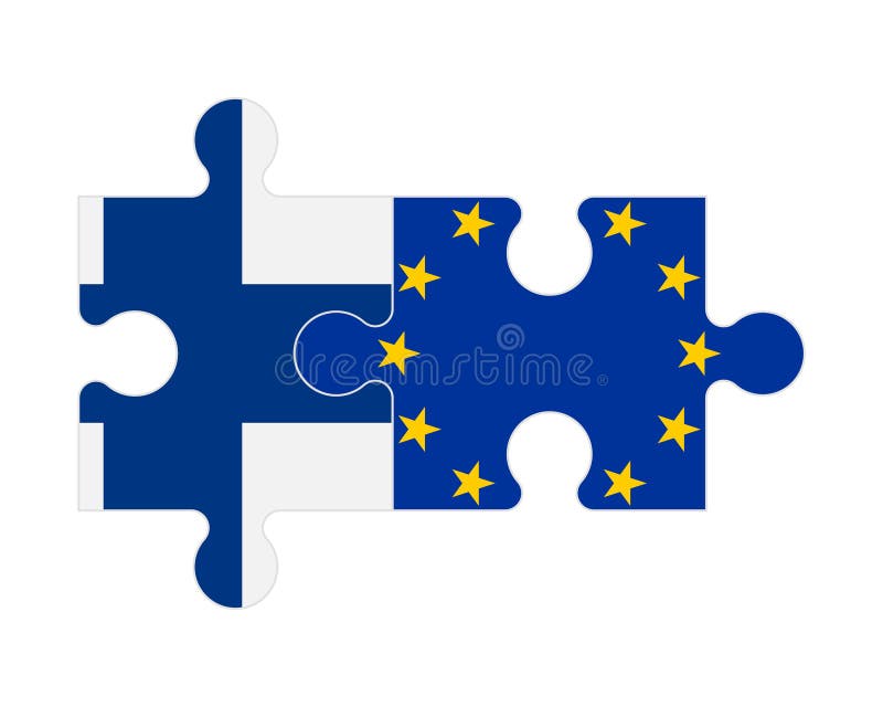 Puzzle of Flags of Finland and European Union, Vector Stock Vector ...