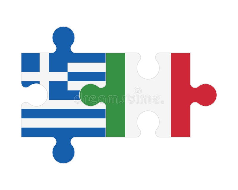 Puzzle of Flags of Greece and Italy, Vector Stock Vector - Illustration ...