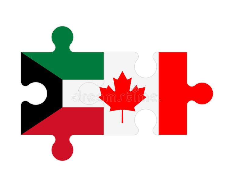 Puzzle of Flags of Kuwait and Canada, Vector Stock Vector ...