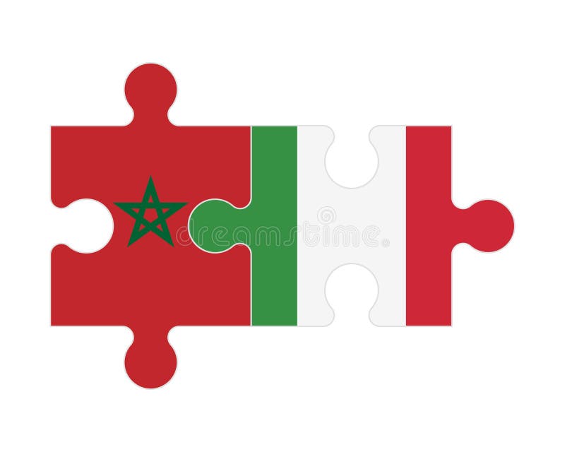Puzzle of Flags of Morocco and Italy, Vector Stock Vector ...