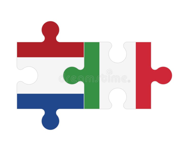 Puzzle of Flags of Netherlands and Italy, Vector Stock Vector ...