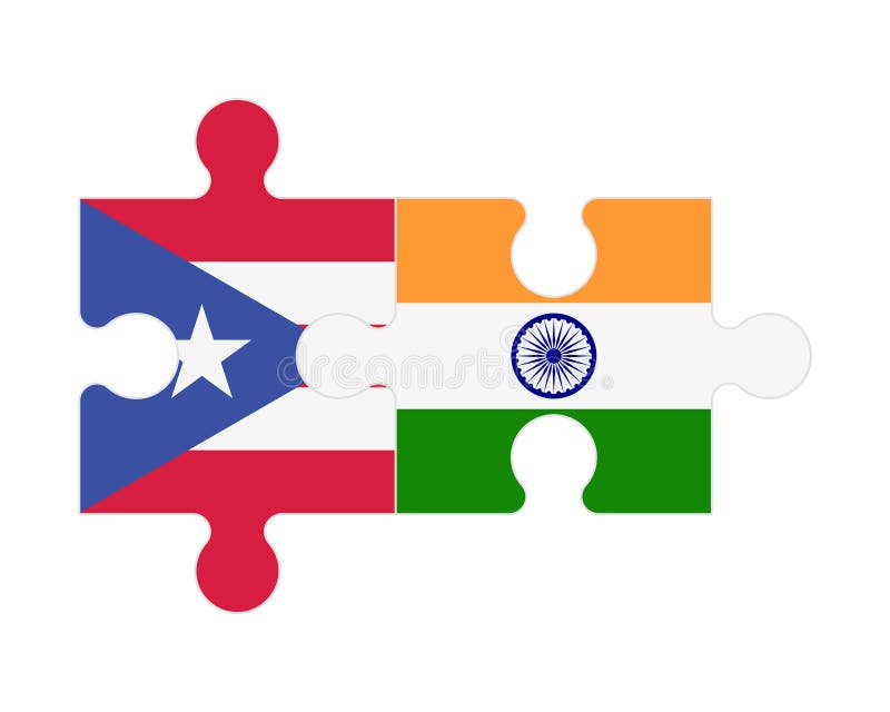 Puzzle of Flags of Puerto Rico and India, Vector Stock Illustration ...