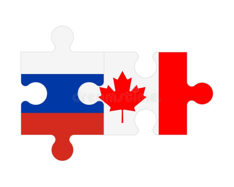 Puzzle of Flags of Russia and Canada, Vector Stock Vector ...