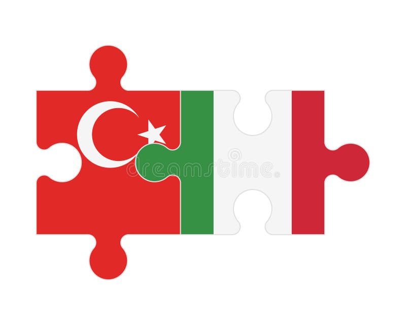 Puzzle of Flags of Turkey and Italy, Vector Stock Illustration ...