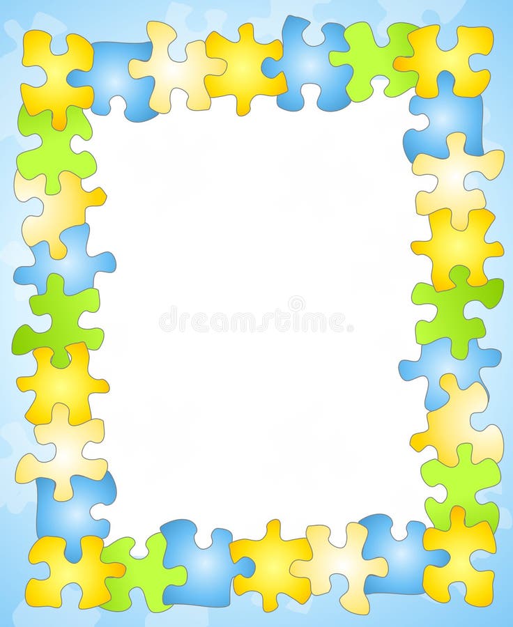 Puzzle Pieces Border Clip Art