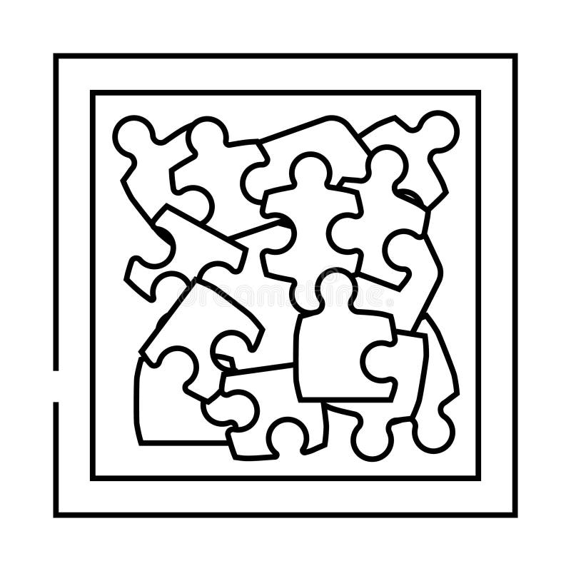 Puzzle Game Board Table Line Icon Vector Illustration Stock Vector ...