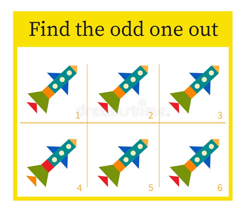 Puzzle Game for Children. Cartoon Rocket Ship Stock Vector ...
