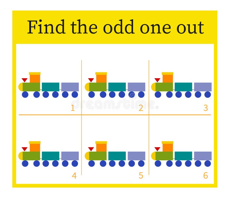 Puzzle Game for Children. Cartoon Train Stock Vector - Illustration of ...