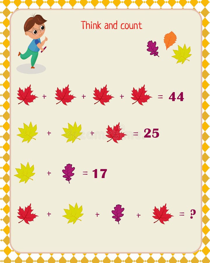 Puzzle Game for Children. Logic Game Think and Solve the Last Example ...