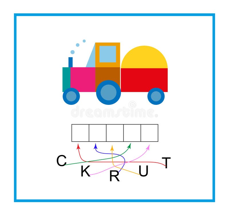 Read the Word. Puzzle Game. Vector Illustration for Children Education ...