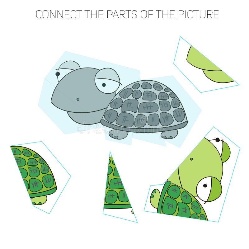 Puzzle Game for Chldren Turtle Stock Vector - Illustration of activity ...