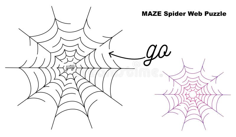 Spider web maze puzzle stock vector. Illustration of text - 274148024