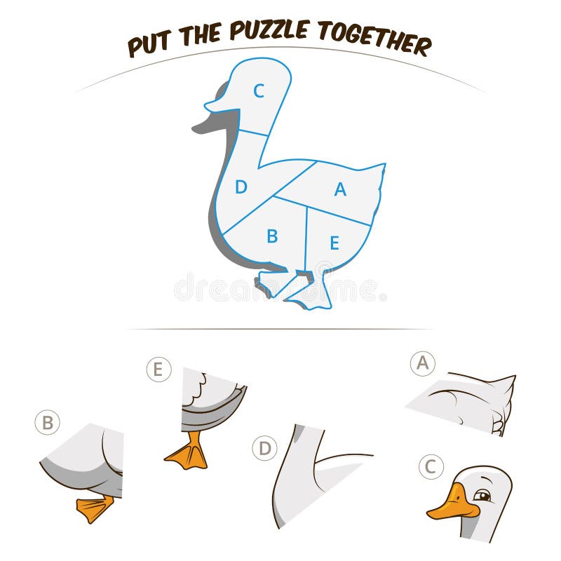 Puzzle game for goose stock vector. Illustration of intelligent - 60931986
