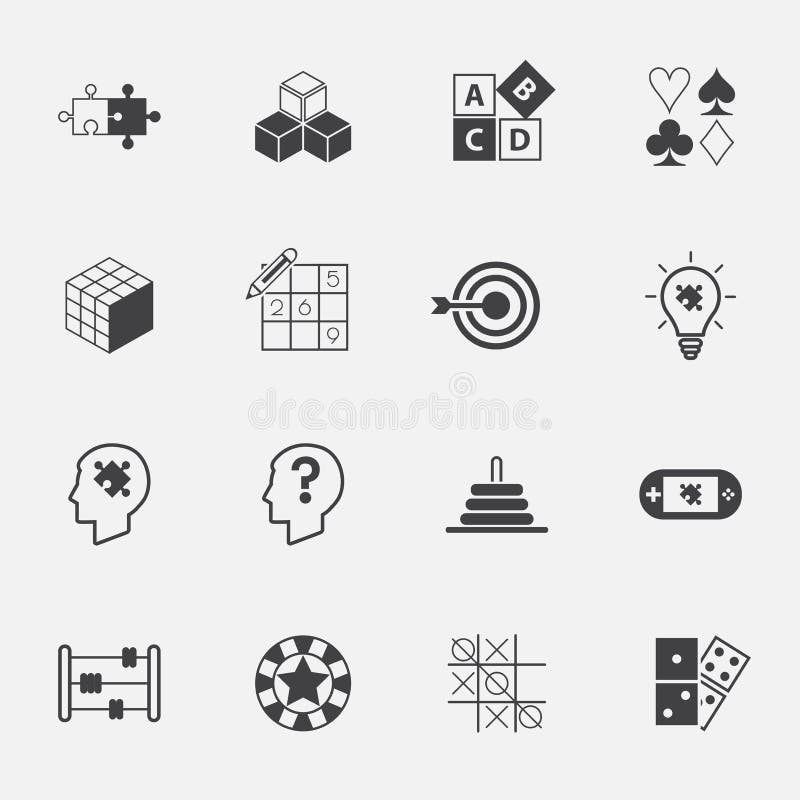 Puzzle and Game Icon Set. Vector Stock Vector - Illustration of ...