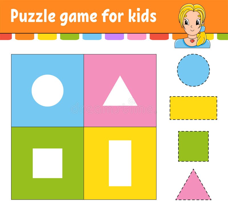 Puzzle Game for Kids. Cut and Paste. Cutting Practice. Learning Shapes ...
