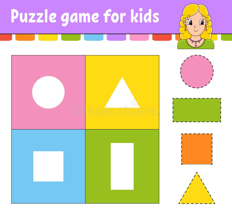 Puzzle Game for Kids. Cut and Paste. Cutting Practice. Learning Shapes ...