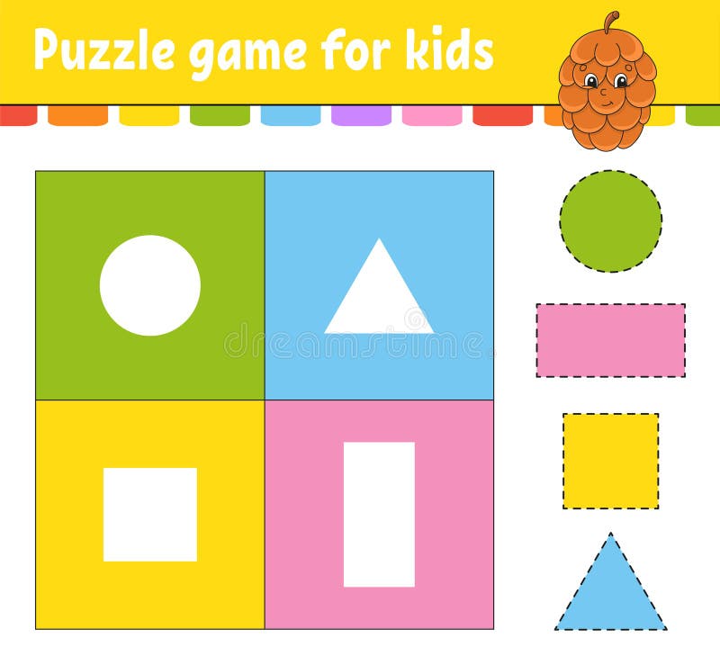 Puzzle Game for Kids. Cut and Paste. Cutting Practice. Learning Shapes ...