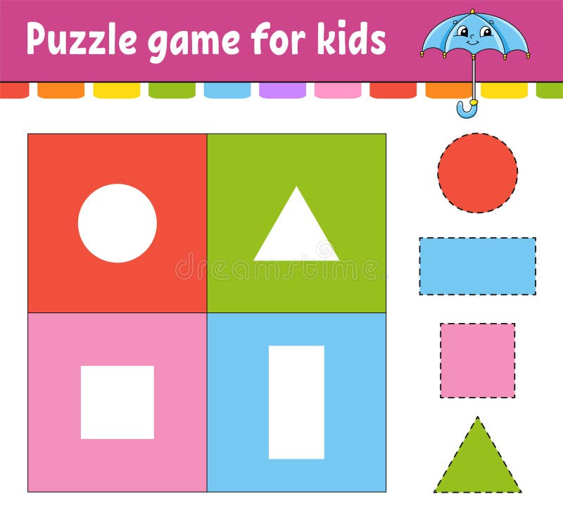 Puzzle Game for Kids. Cut and Paste. Cutting Practice. Learning Shapes ...