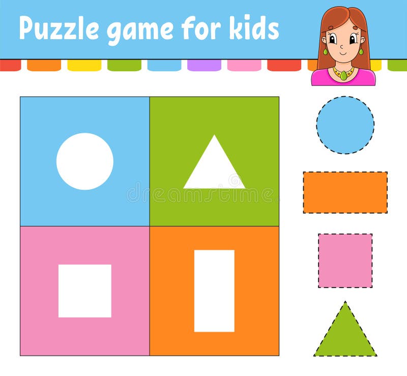 Puzzle Game for Kids. Cut and Paste. Cutting Practice. Learning Shapes ...