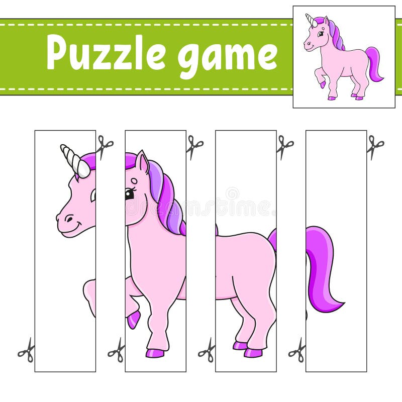 Puzzle Game for Kids. Cutting Practice. Education Developing Worksheet ...