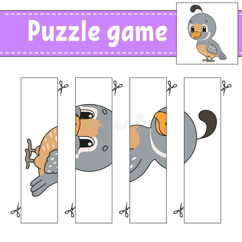 Puzzle Game for Kids. Cutting Practice. Education Developing Worksheet ...