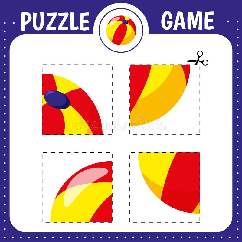 Puzzle Game for Kids. Cutting Practice. Education Developing Worksheet ...