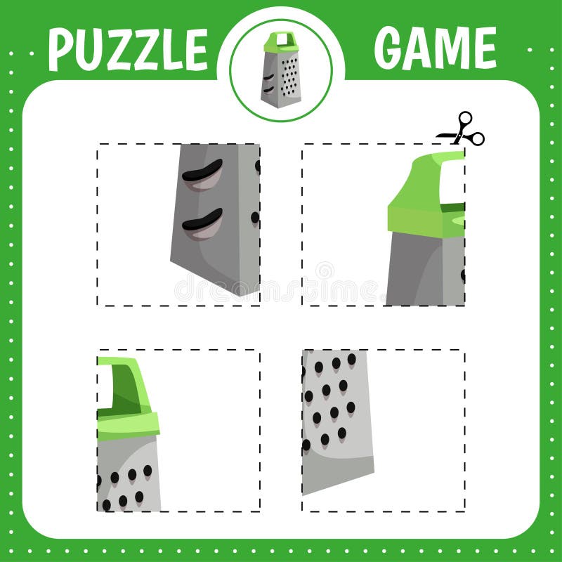 Puzzle Game for Kids. Cutting Practice. Education Developing Worksheet ...