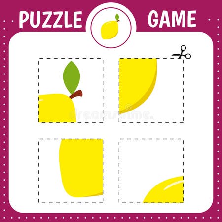 Puzzle Game for Kids. Cutting Practice. Education Developing Worksheet ...