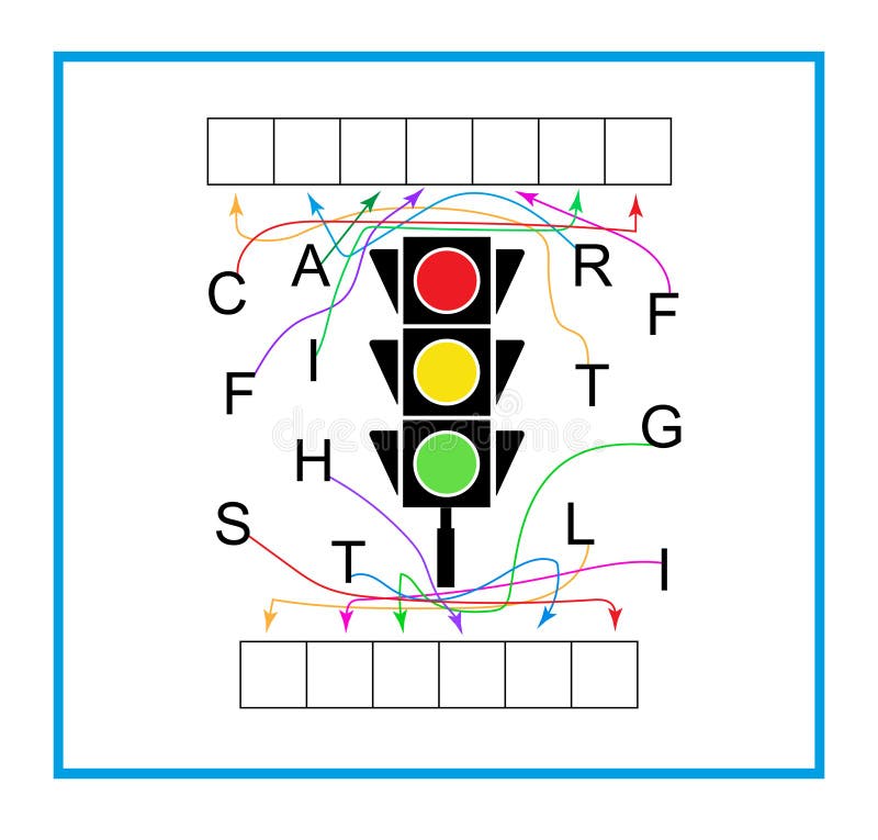 Puzzle Game. Vector Illustration for Children Education. Read the Word ...