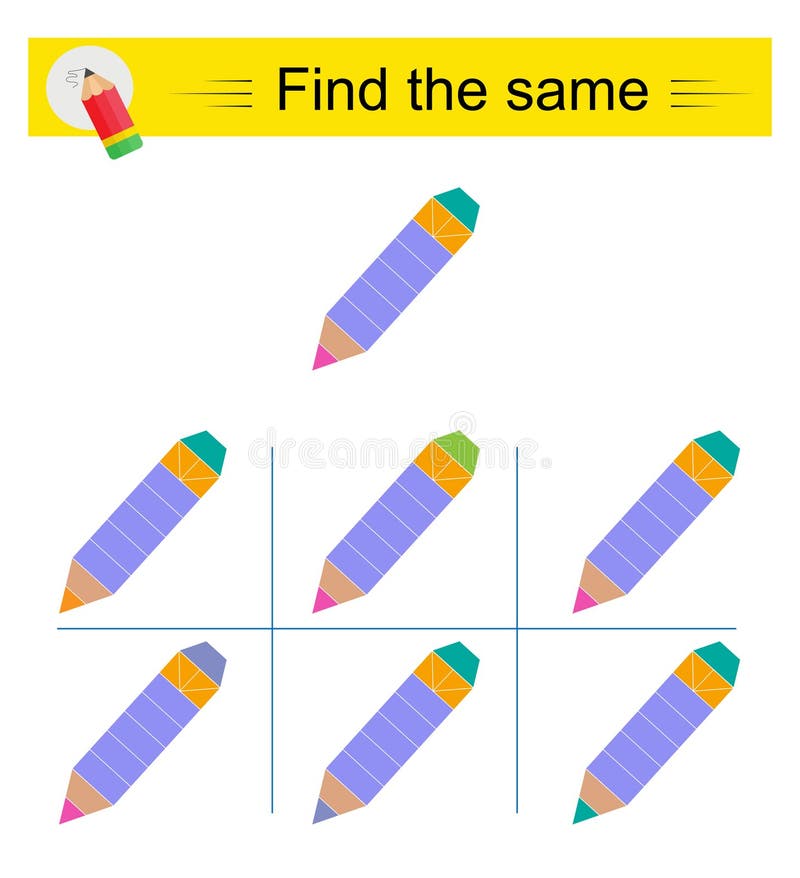 Puzzle Game for Kids. Attention Task. Need To Find the Exact Same ...