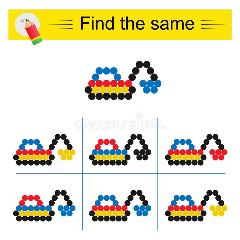 Puzzle Game for Kids. Need To Find Same Excavator Stock Vector ...