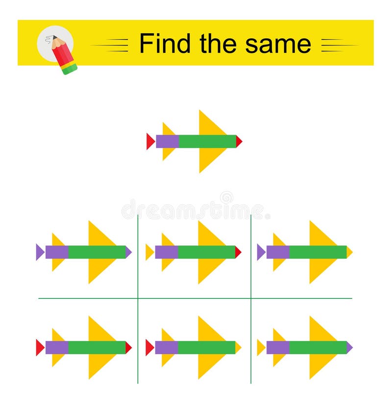 Puzzle Game for Kids. Need To Find Same Group of Cartoon Airplanes ...