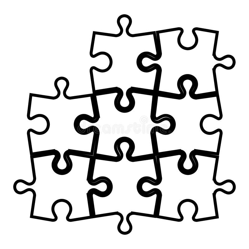 Puzzle Game Pieces Isolated Icon Stock Vector - Illustration of idea ...