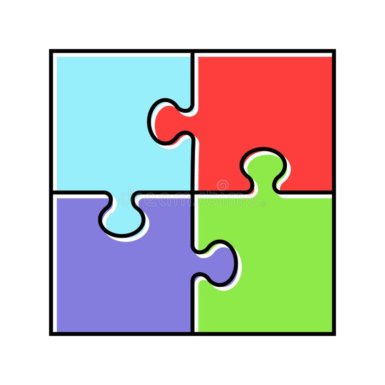 Puzzle Game Solution Color Icon Vector Illustration Stock Vector ...