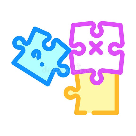 Puzzle Game Solution Color Icon Vector Illustration Stock Illustration ...
