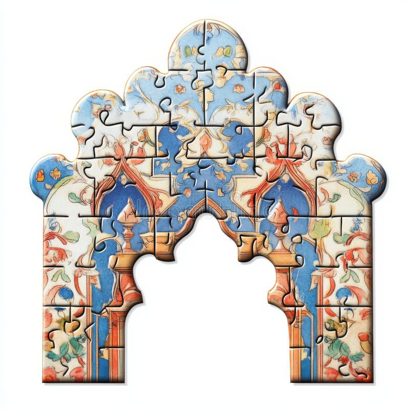 Puzzle Games with Islamic Themes Isolated on White Background Stock ...