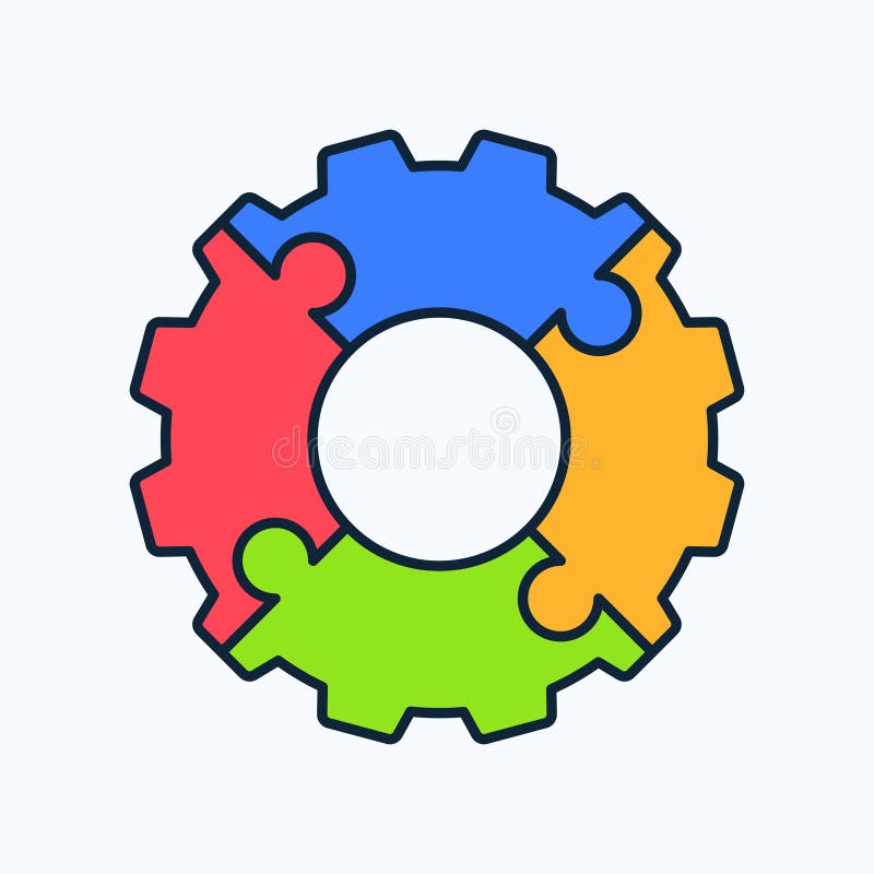 The Puzzle of a Gear Cog Machine. Isolated Vector Illustration Stock ...