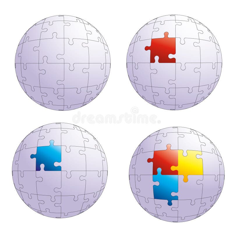 Puzzle Globe Logo Template Design Vector, Emblem, Design Concept ...